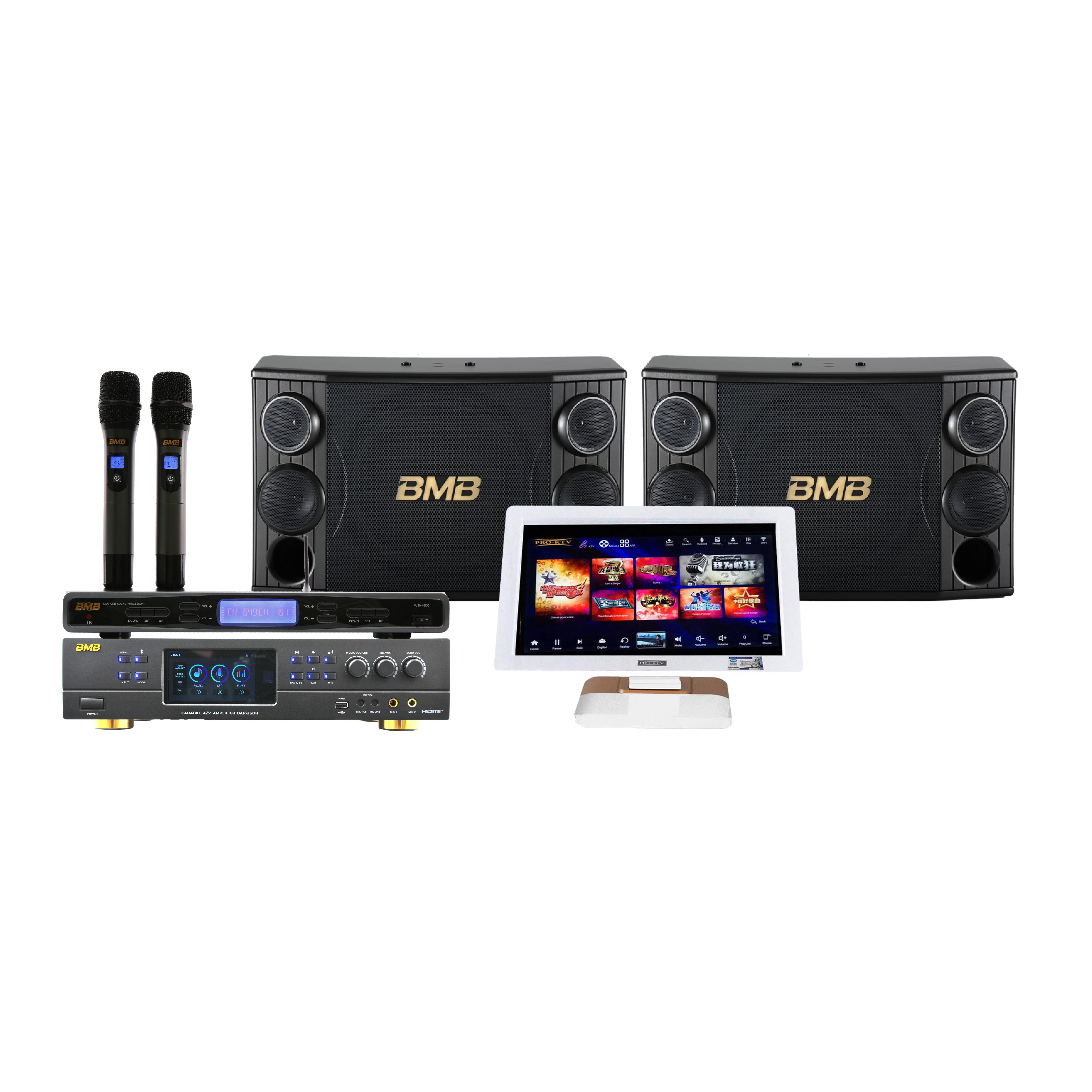 BMB PACKAGE CSD 12 + KV2150-DT, BMB Karaoke System Package Consisting of DAR-350H Amplifier x 1 ...